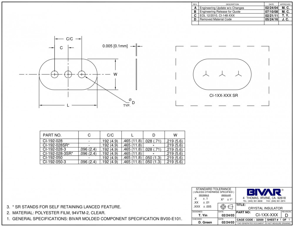 CI-192-050 crystal insulator drawing preview