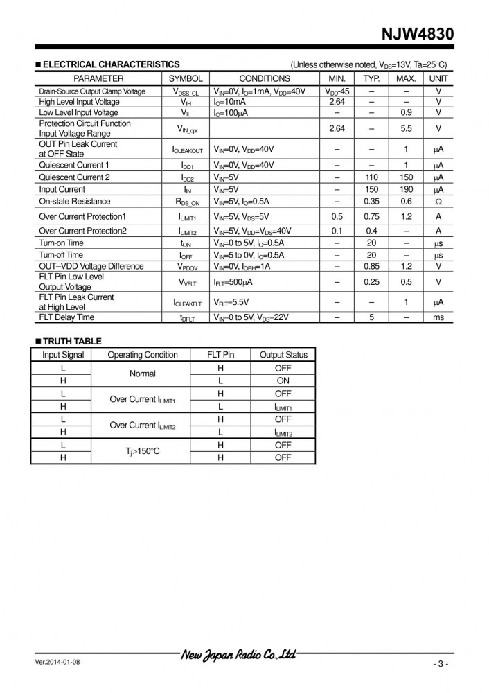 NJW4830 technical document page 3