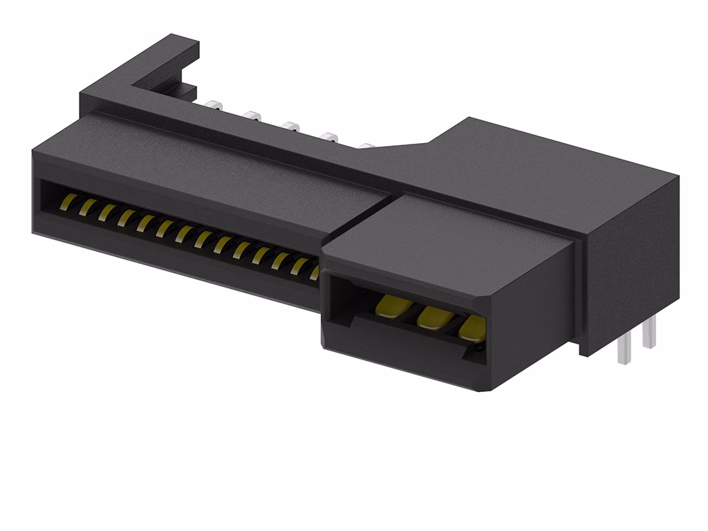 EXTreme LPHPower Receptacle Header, Right-Angle, 2 Power Contacts, 28 Signal Contacts, Select Gold (Au) Plating, for 1.57mm Thick PC Board for sale