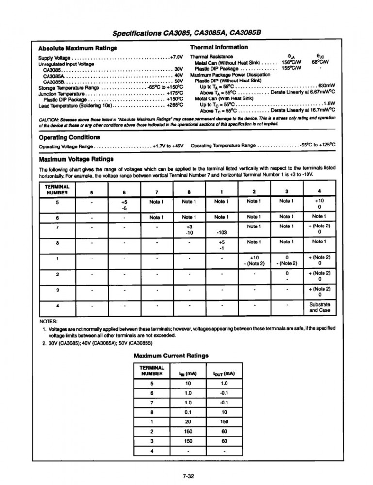 CA3085AE datasheet page 3