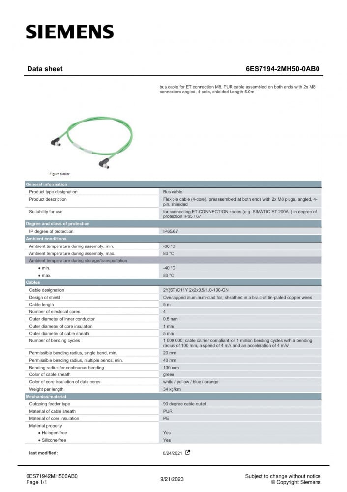 SIEMENS 6ES71942MH500AB0 datasheet page