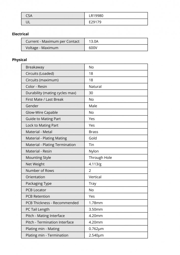 MOLEX MINI-FIT connector specification page 3