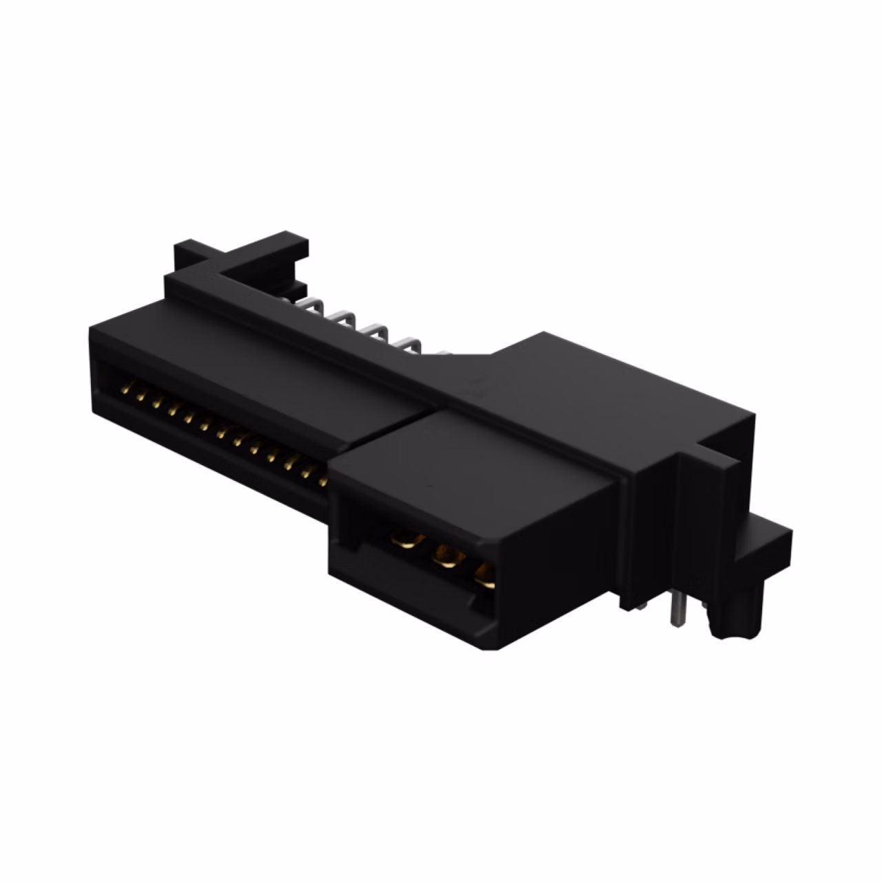 EXTreme LPHPower Receptacle Header, Right-Angle, 2 Power Contacts, 28 Signal Contacts, Select Gold (Au) Plating, for 2.36mm Thick PC Board, with Press-fit Plastic Pegs for sale