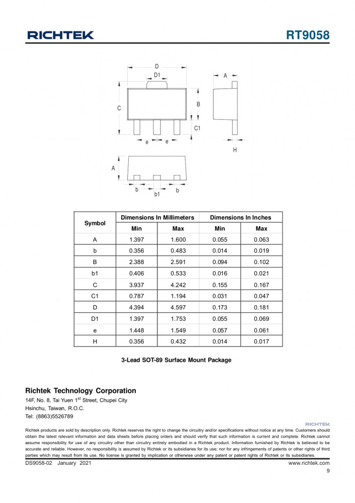 RT9058 datasheet page 9