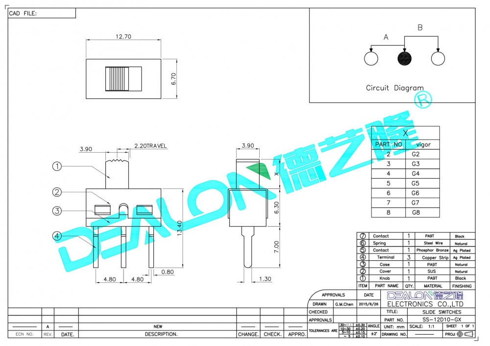 DEALON SS-12D10-G3 technical drawing