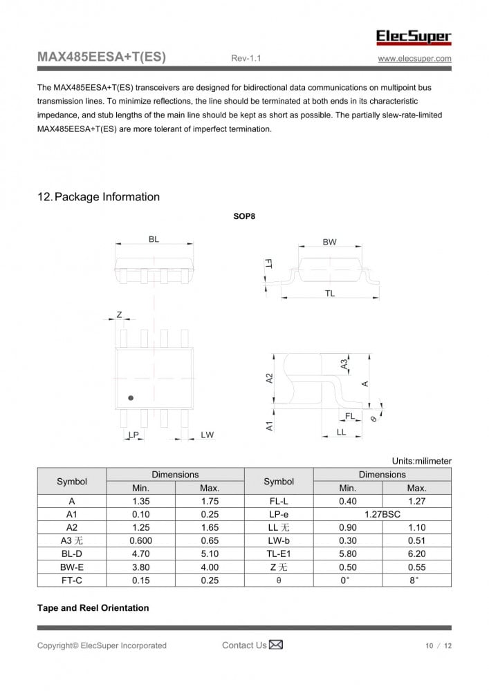 MAX485EESA+T(ES) datasheet page 10