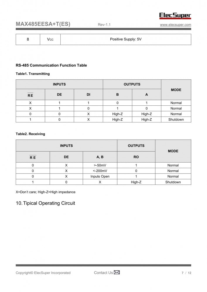 MAX485EESA+T(ES) datasheet page 7