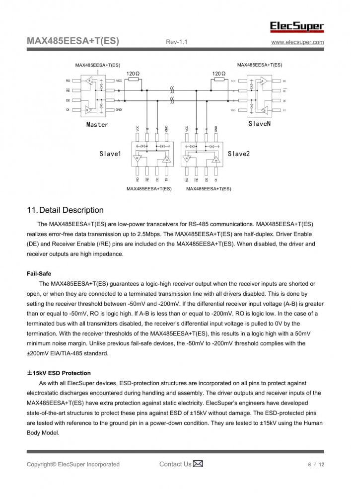 MAX485EESA+T(ES) datasheet page 8
