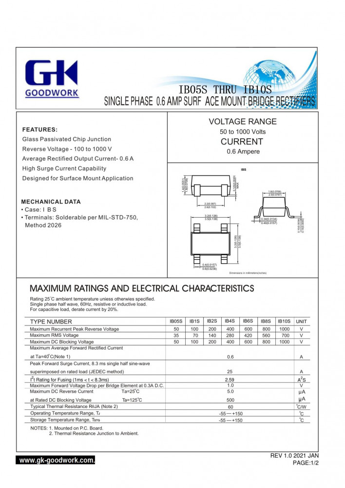 GOODWORK IB10S datasheet page 1