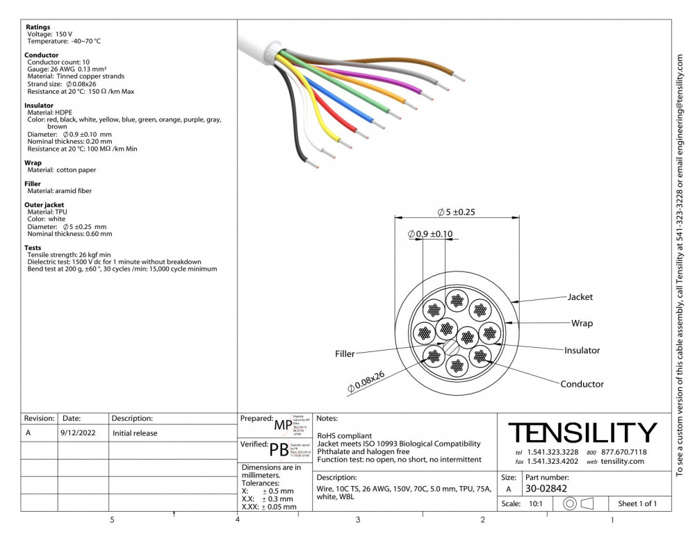 Tensility International 30-02842 product drawing
