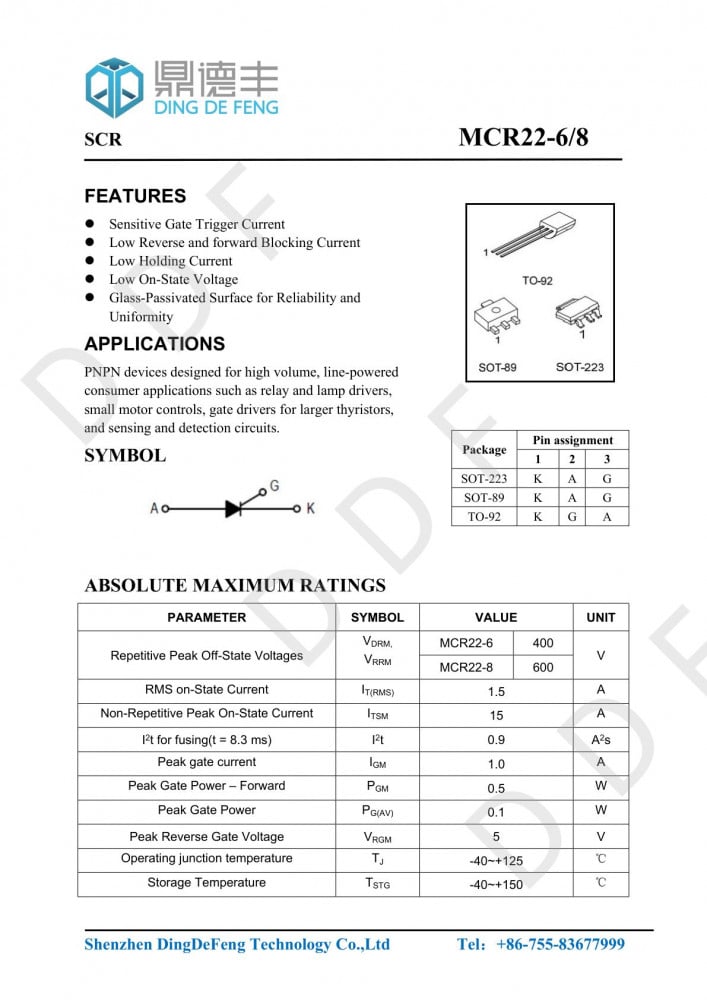 MCR22-8 technical document page 1