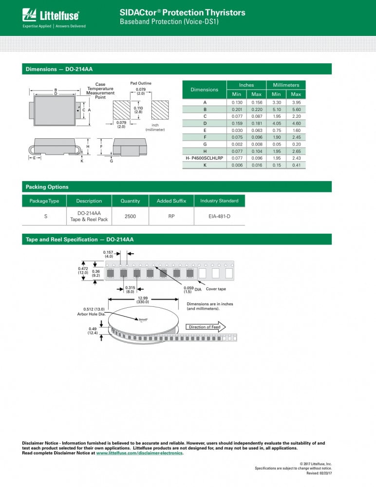 Littelfuse P0080SALRP datasheet page 5