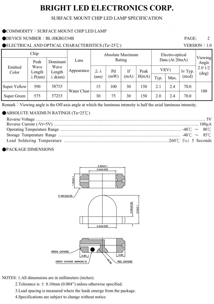 BL-HKBG334B-TRB specification page 1