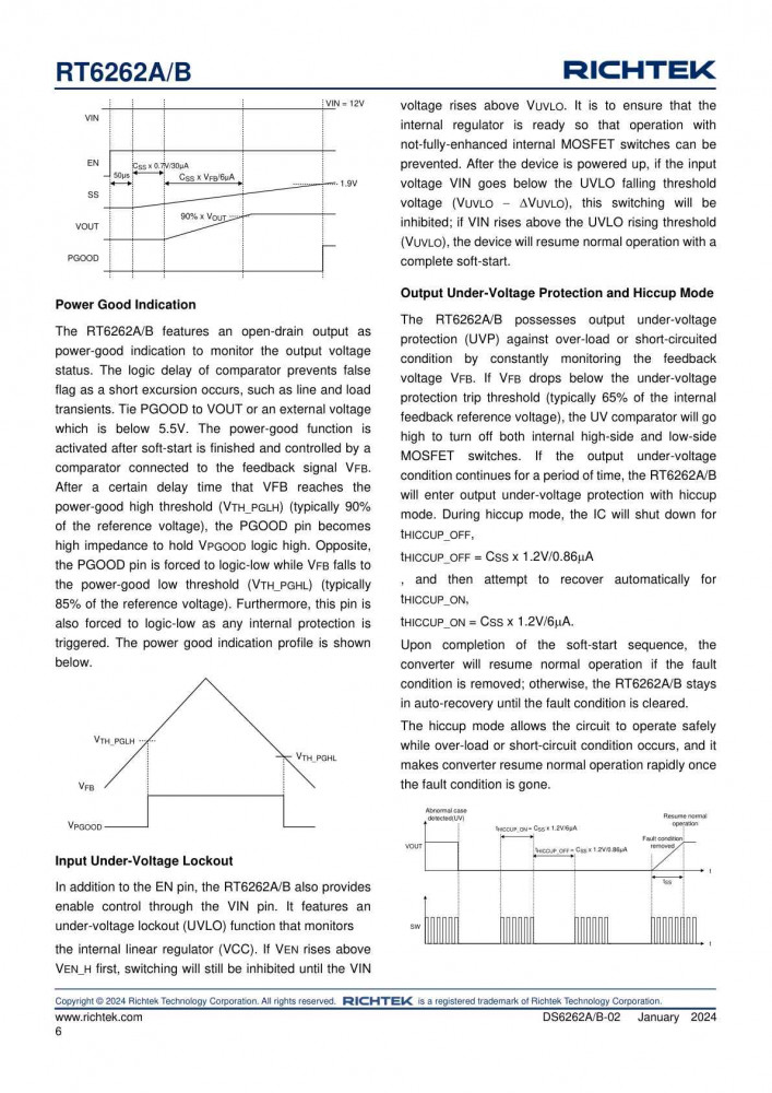 RT6262BHGJ8F datasheet page 6