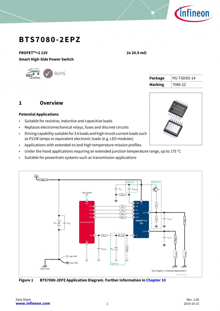 BTS7080-2EPZ datasheet page 1
