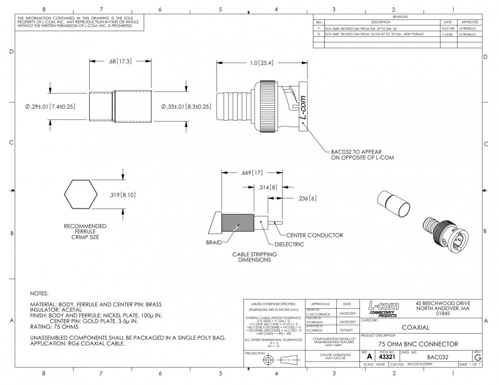 L-com BAC032 technical document page
