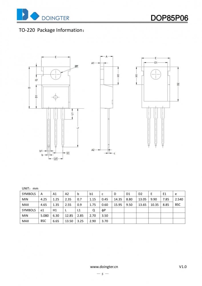 DOP85P06 datasheet page 5