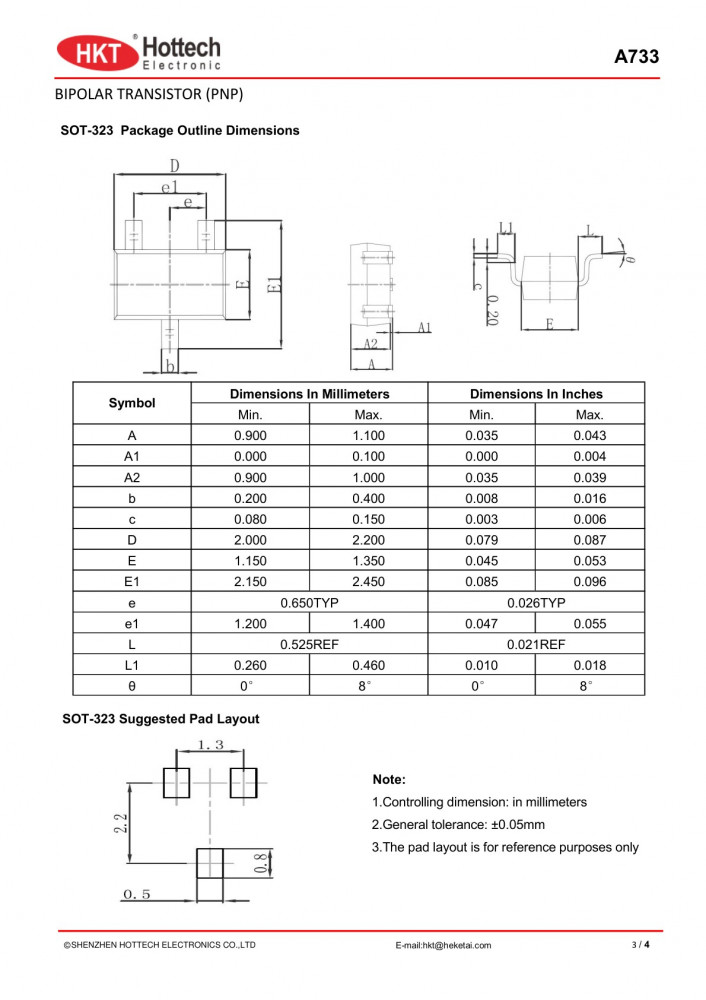 A733 datasheet page 3