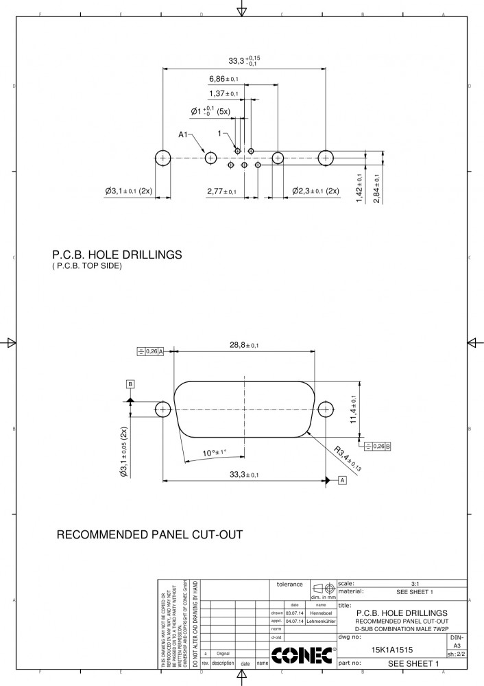 Conec 6007W2PAR68E20X drawing, sheet 2