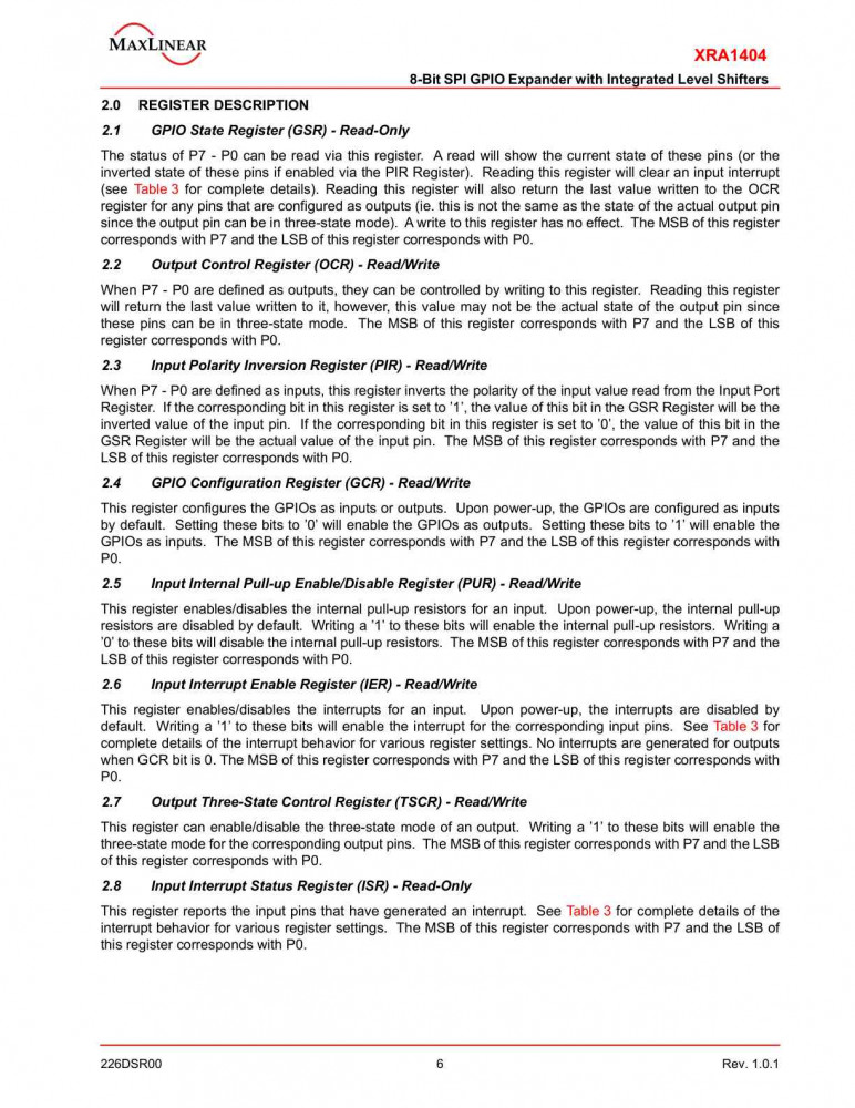 XRA1404 datasheet page 6