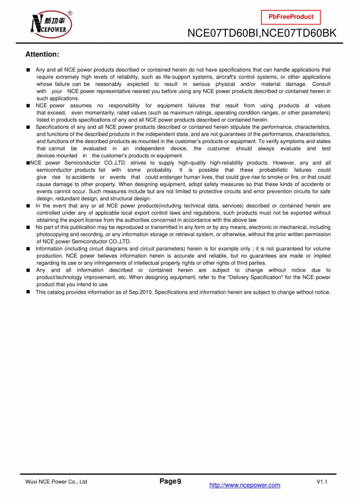 NCE07TD60BK datasheet page 9