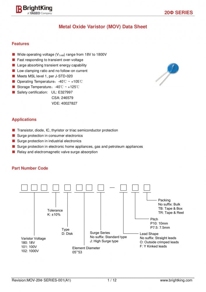 180KD20 datasheet page 1