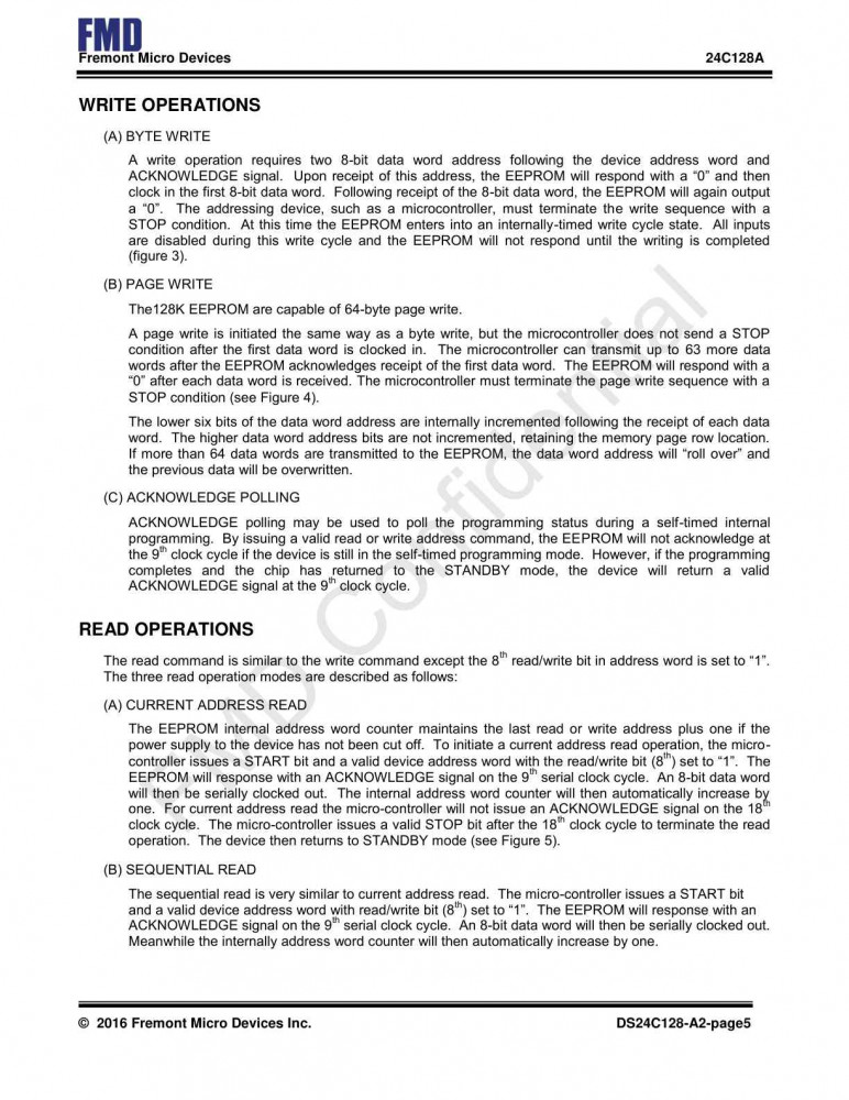FT24C128A datasheet page 5