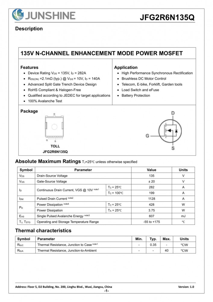 JFG2R6N135Q datasheet page 1