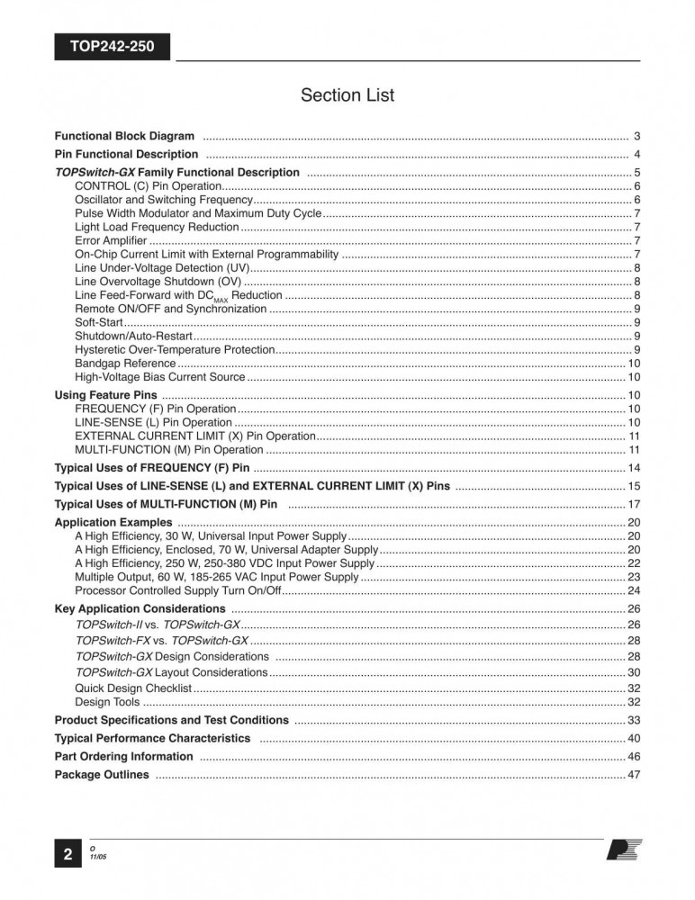 TOPSwitch-GX datasheet page 2