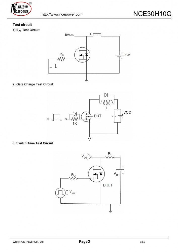 NCE30H10G datasheet page 3