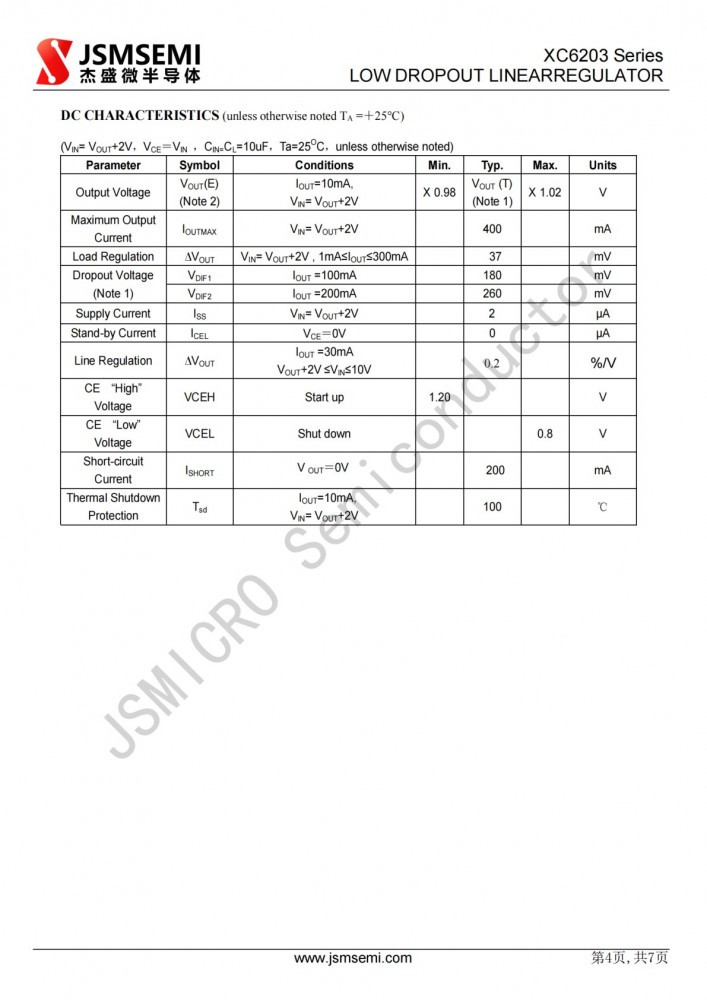 XC6203 datasheet page 4