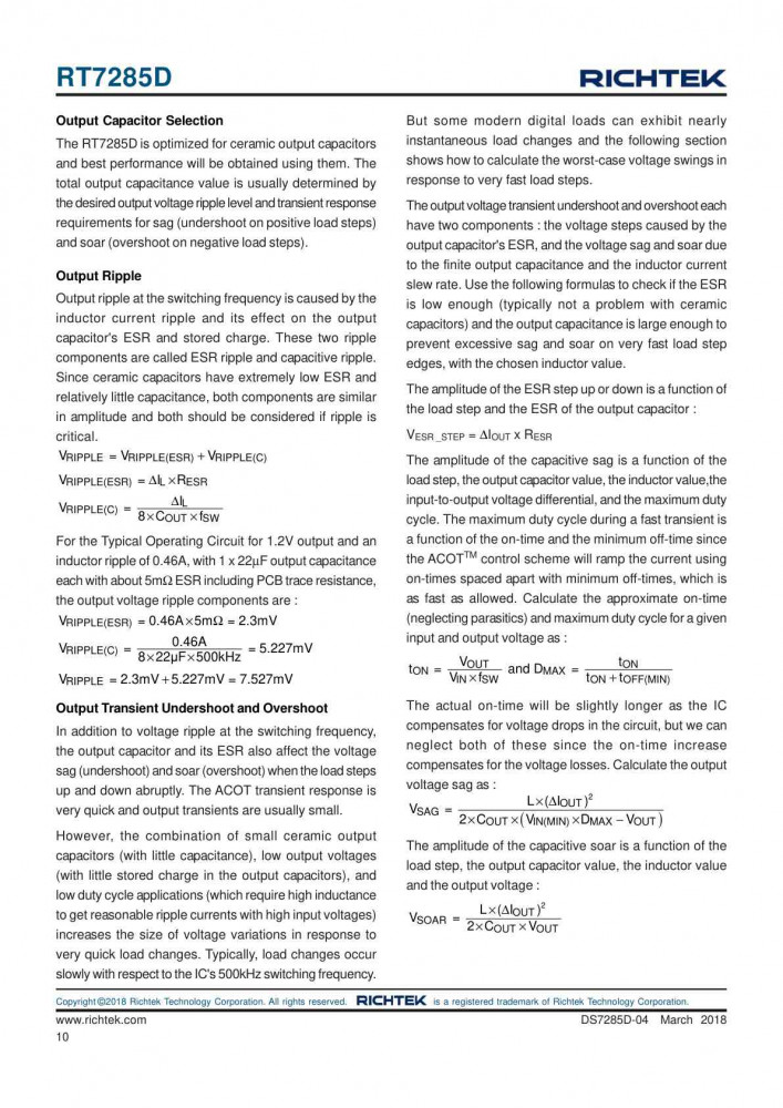 RT7285D datasheet page 10