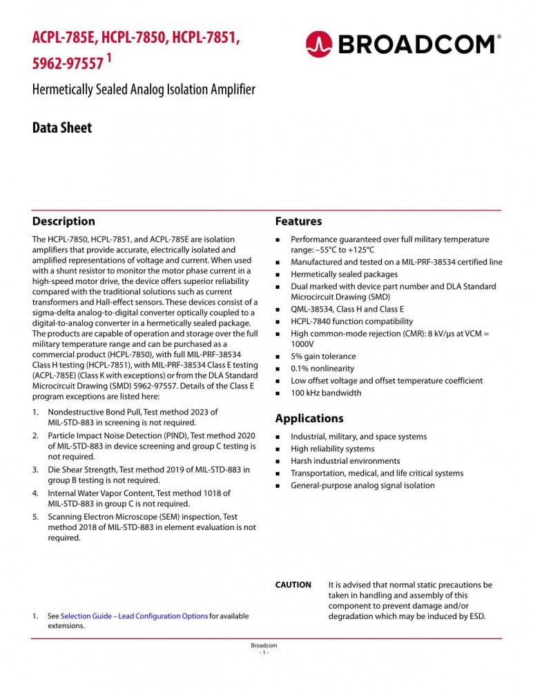 5962-9755701HYC datasheet page 1