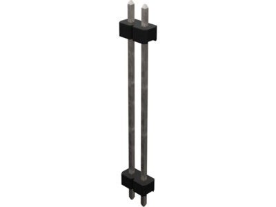 Milli-Grid Header, Single Row, Dual Body, Through Hole, Vertical, 2 Circuits, Tin (Sn) Overall Plating, 20.00mm Stacking Height, 2.25mm Tail Length, Tray, Lead-Free for sale