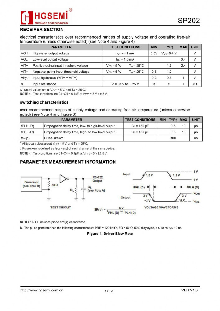 SP202EIM/TR datasheet page 5