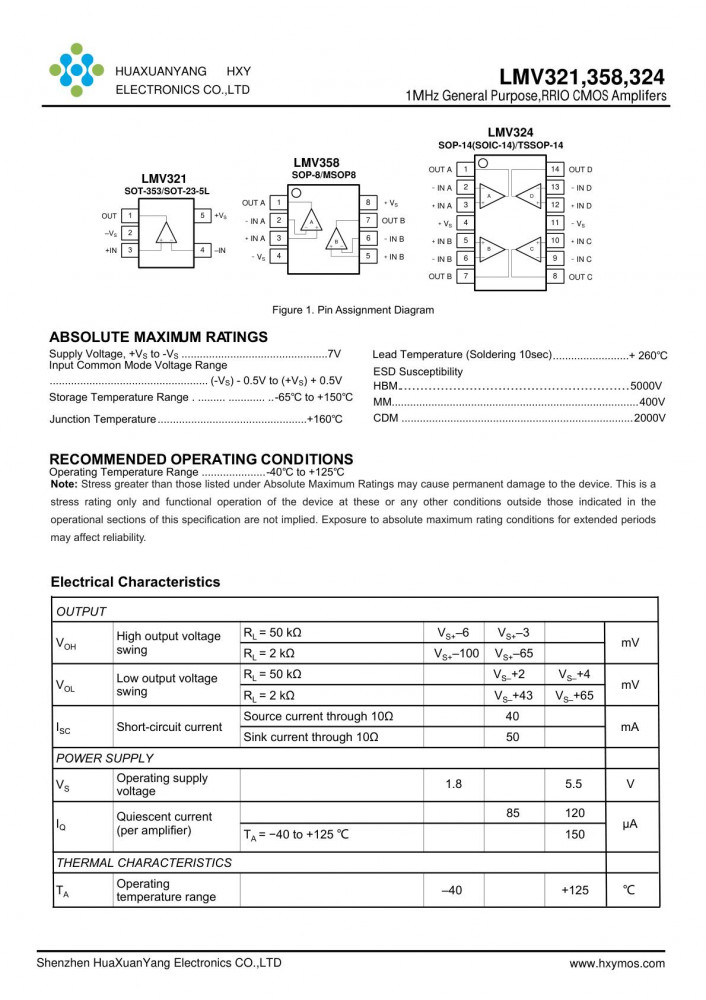 LMV324IDR-HXY datasheet page 2