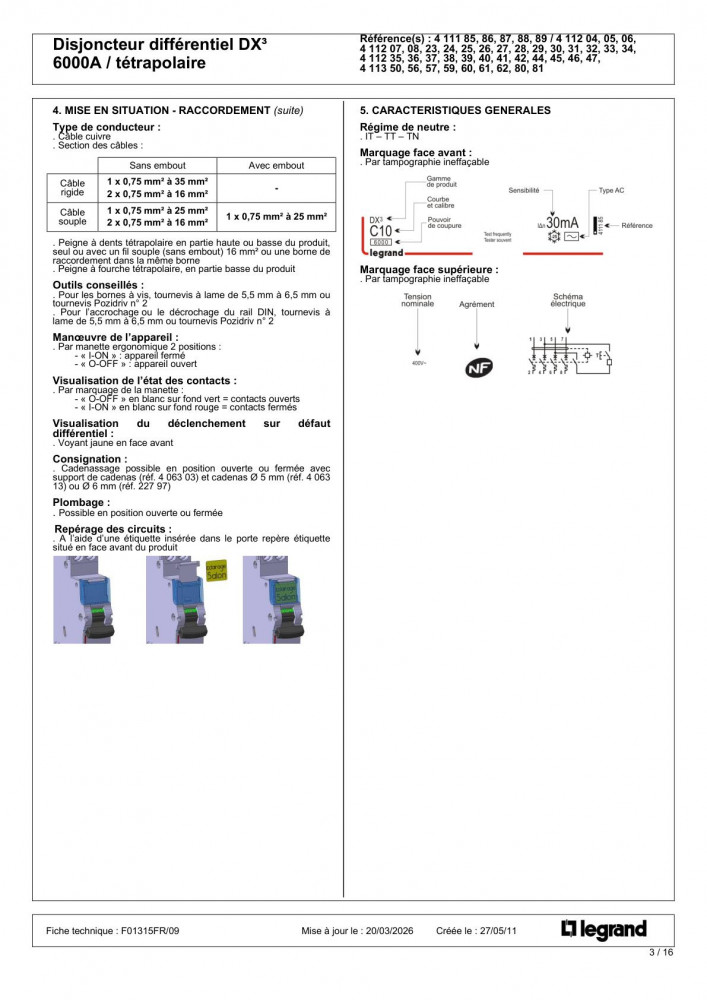 DX³ four-pole residual-current circuit breaker document page 3