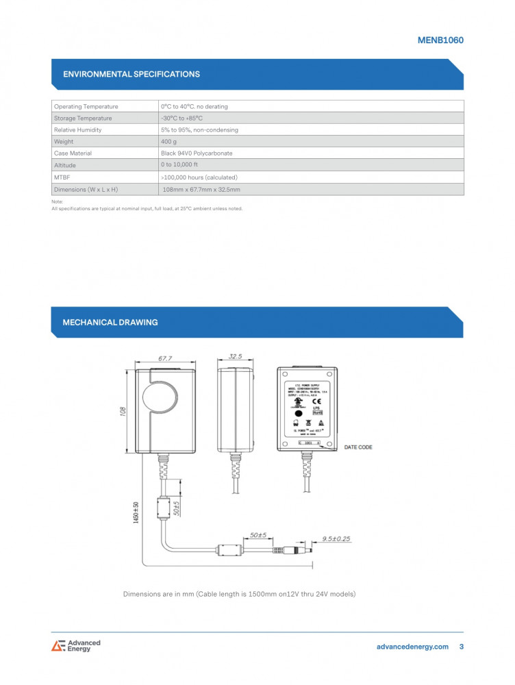 MENB1060 series datasheet page 3