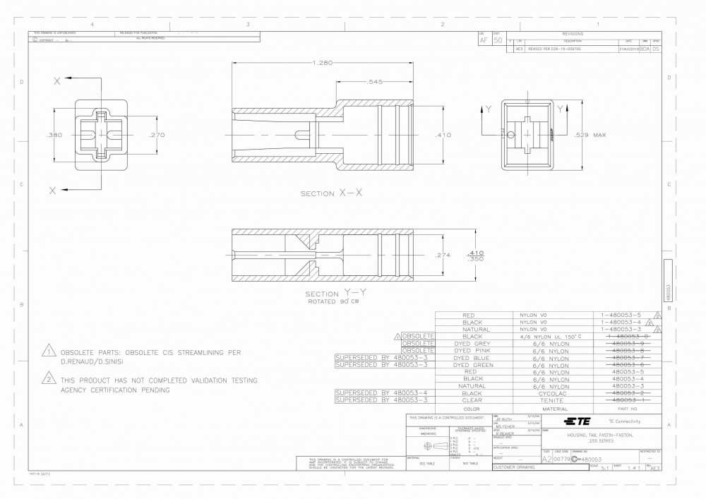 TE Connectivity 480053 controlled drawing preview