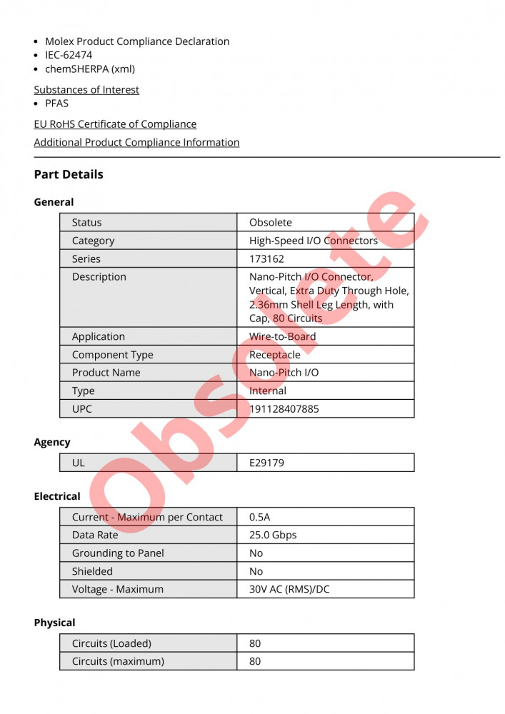 MOLEX 1731620339 technical document preview, page 2