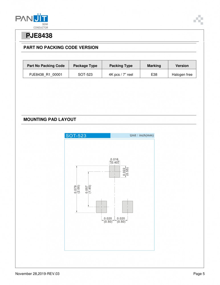 PJE8438 datasheet page 5