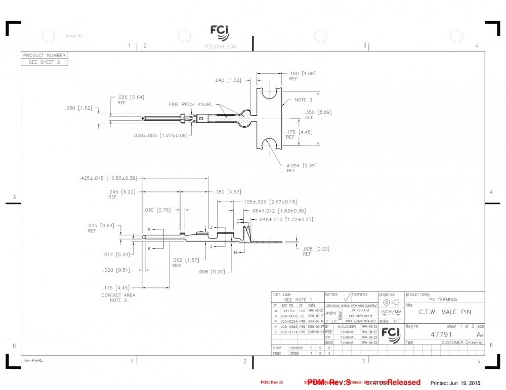 Amphenol 47792-003LF drawing page 1
