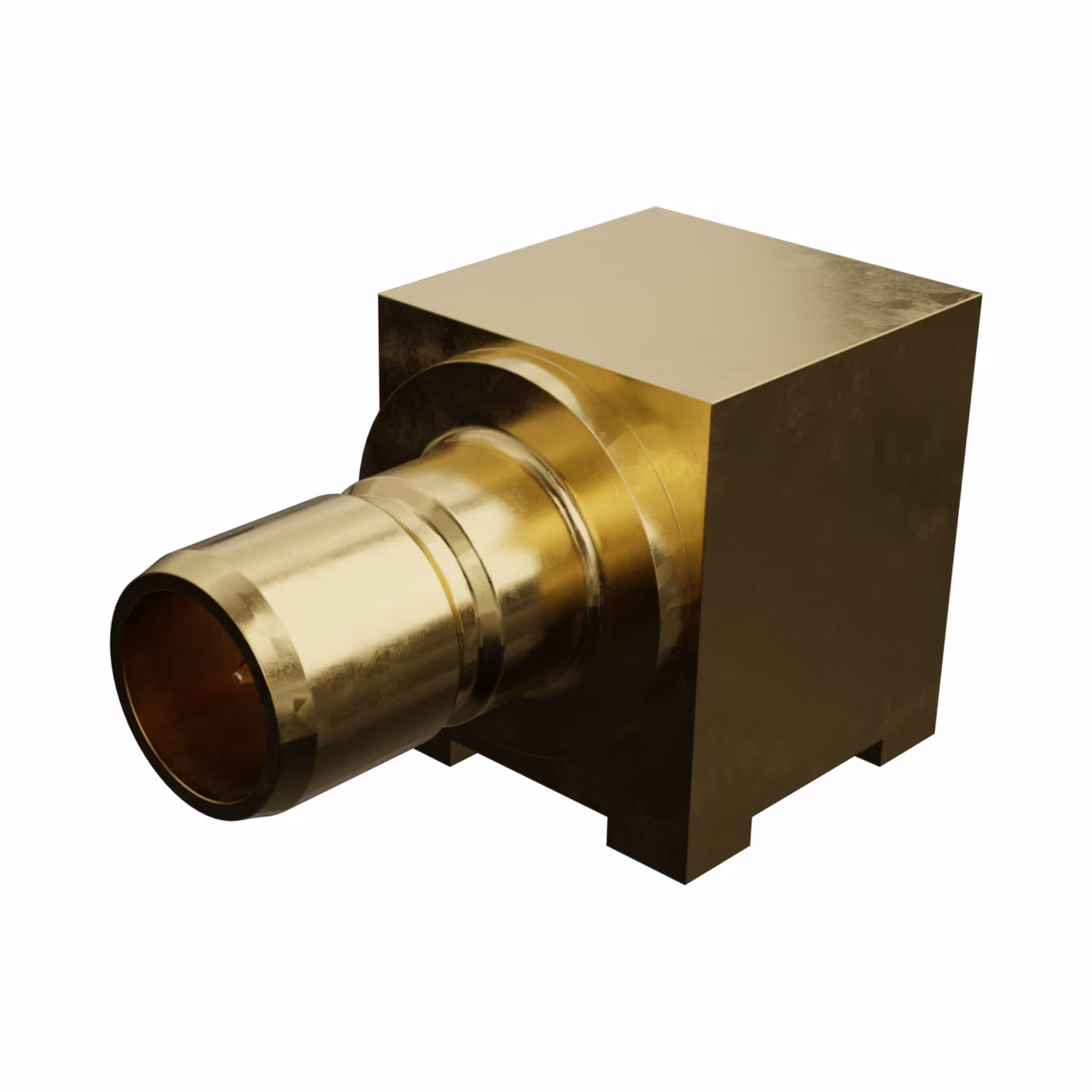 SMB Jack, Right-Angle, PCB Receptacle, Surface Mount, Brass Body, Gold (Au) Plated, Tray, 75 Ohms for sale