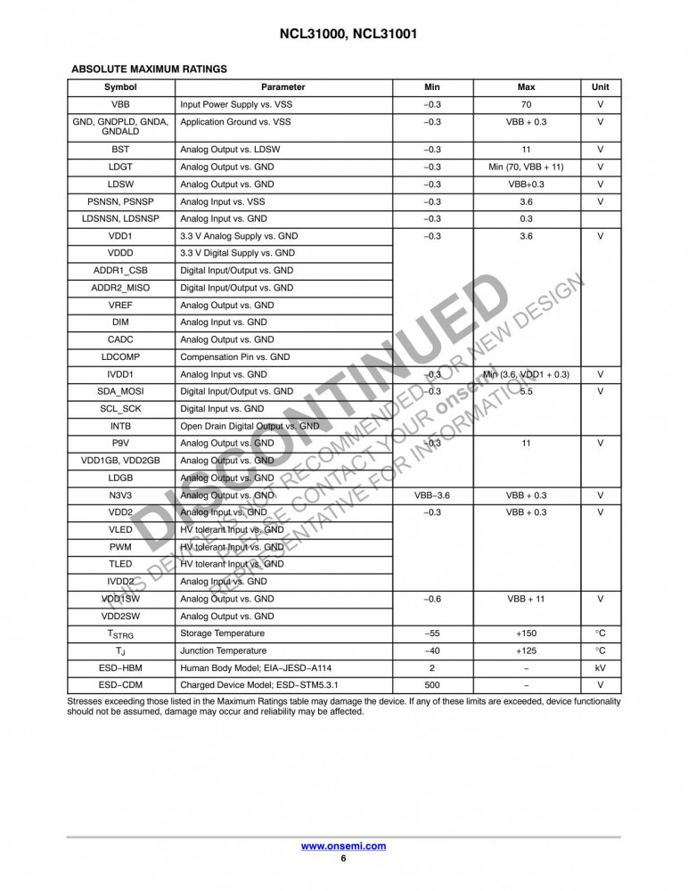 NCL31001 datasheet page 6