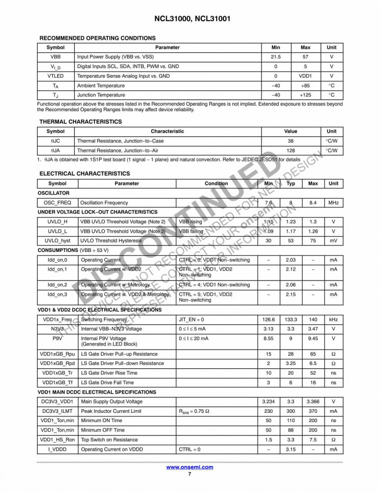 NCL31001 datasheet page 7