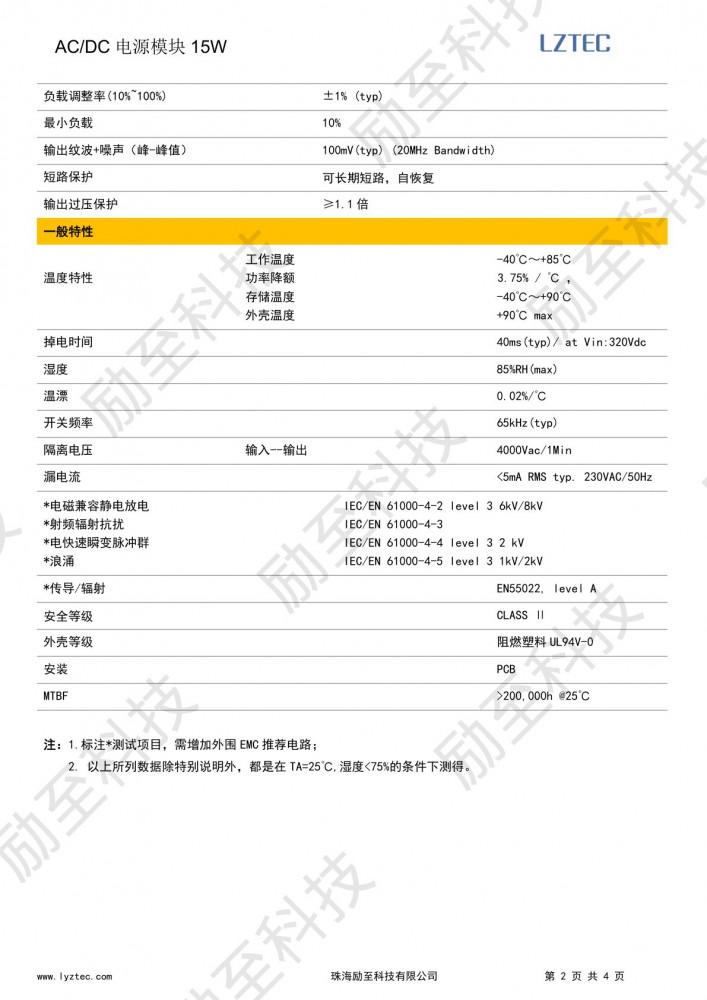 LD15 series datasheet page 2