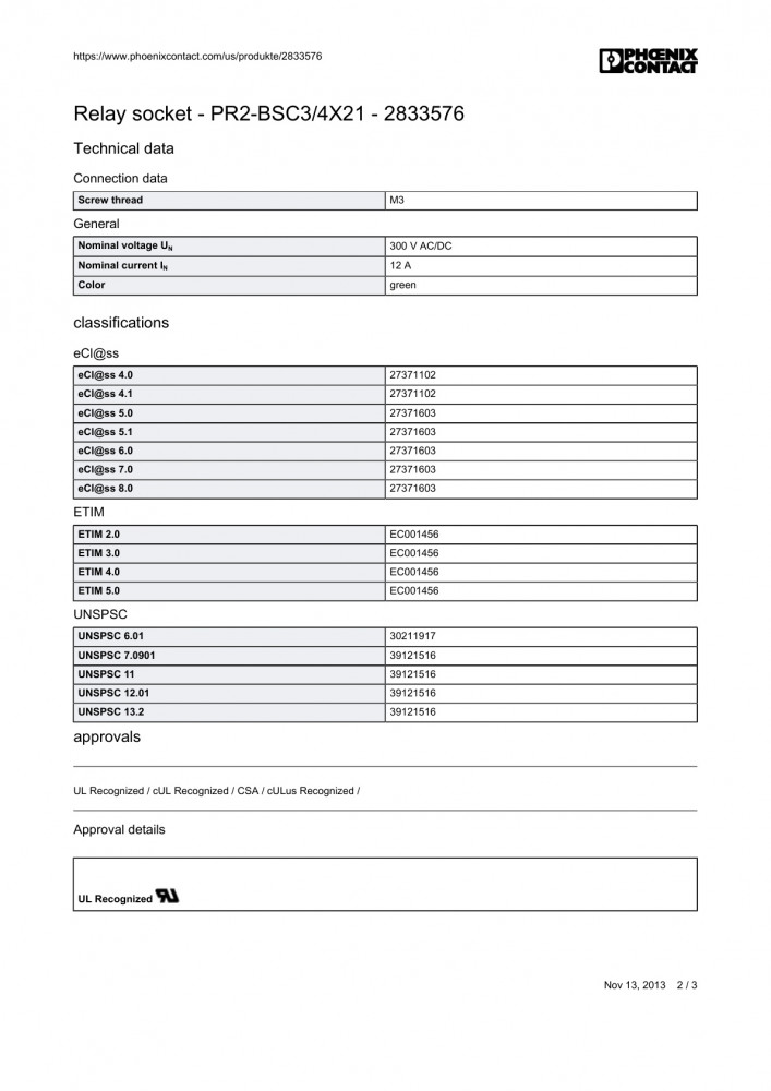 Phoenix Contact 2833576 technical document page 2