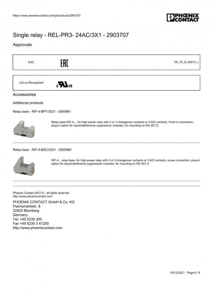 Phoenix Contact 2903707 technical document page 6