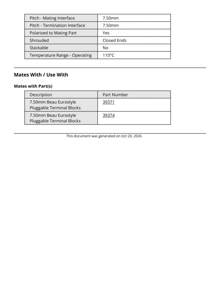 Technical document image 3 for MOLEX 393720007