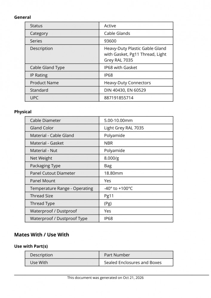 Product document image 2 for MOLEX 936000399
